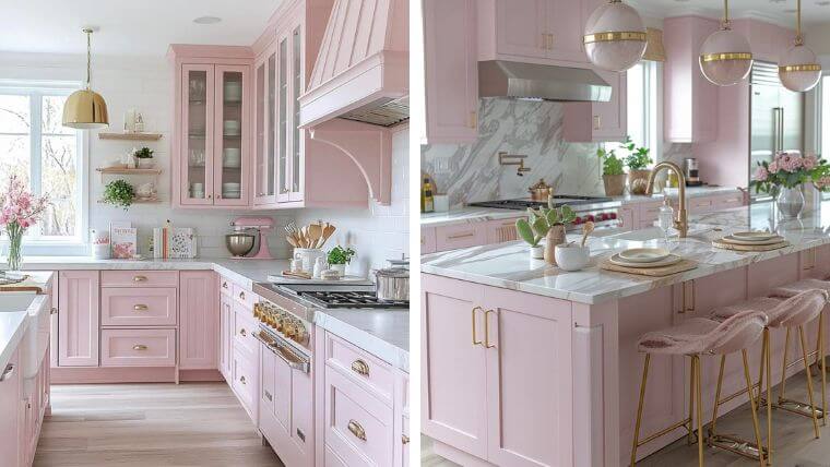 33 Pink Kitchen Ideas That Prove the Color Is Back in Style - Redo Your ...