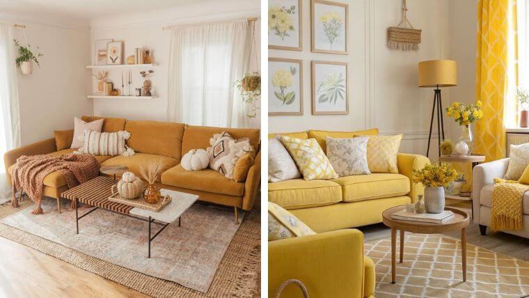 21 Yellow Couch Living Room Ideas for a Cheerful Home - Redo Your House