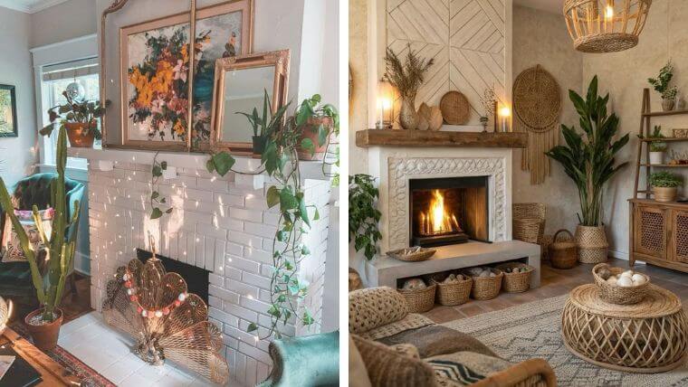 24 Boho Fireplace Ideas to Create a Relaxed and Stylish Focal Point ...