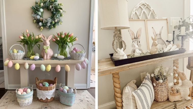 24 Charming Easter Entryway Table Decor Ideas for a Beautiful Spring ...
